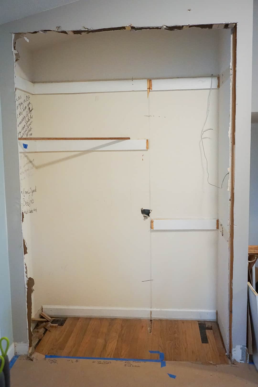 Updating a 1980's Reach-In hall closet Part 1 - Demolition - Fort Birthday